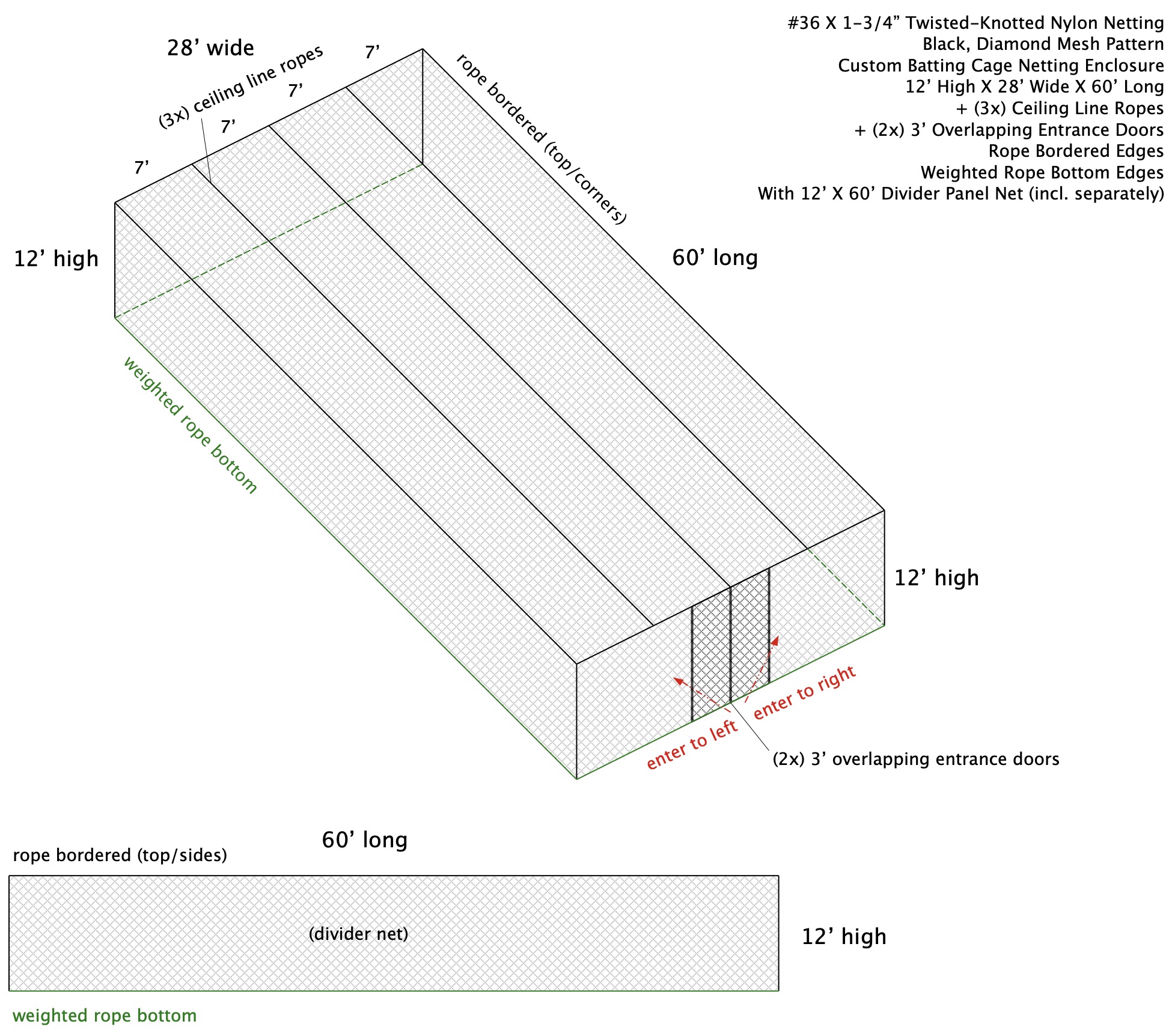 Custom Baseball Netting, Built to Size - Custom Netting and Nets by ...